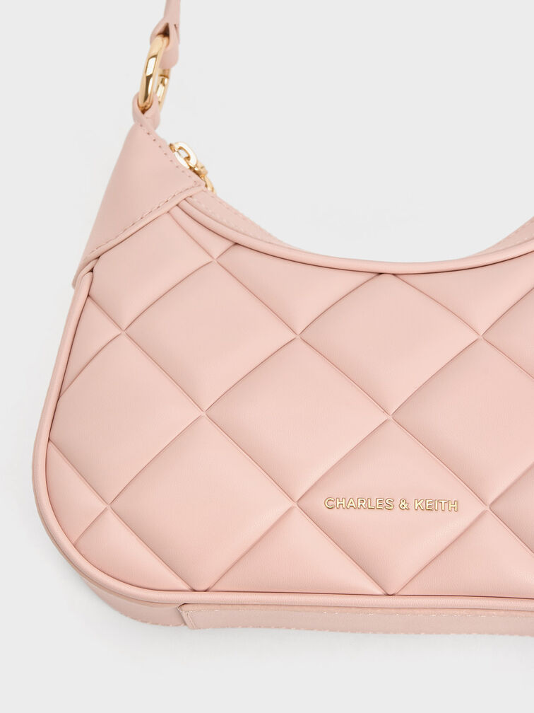 Túi đeo vai chần bông Mini Alcott Scarf Quilted - Hồng - CHARLES & KEITH VN