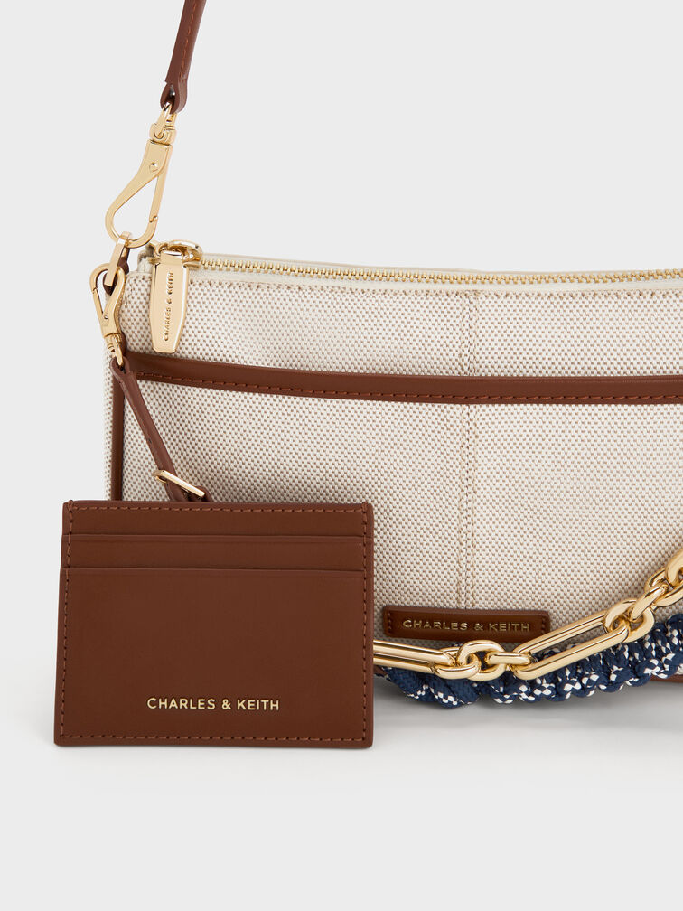 Túi đeo vai Addison Canvas Knotted-Rope nâu xám canvas - Taupe Canvas ...