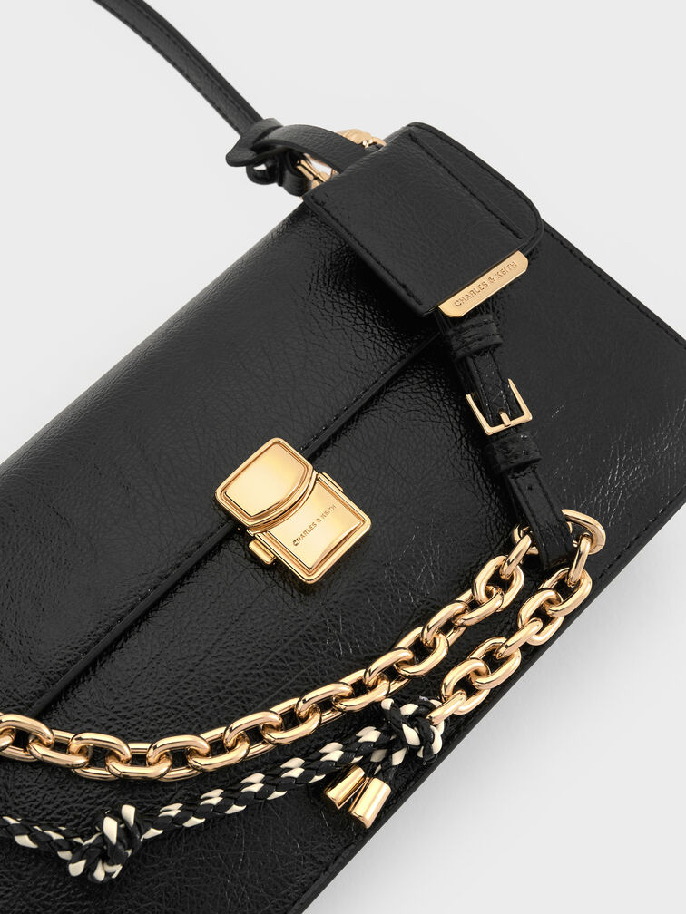 Black Acelynn Rope-Chain Shoulder Bag - Black - CHARLES & KEITH VN