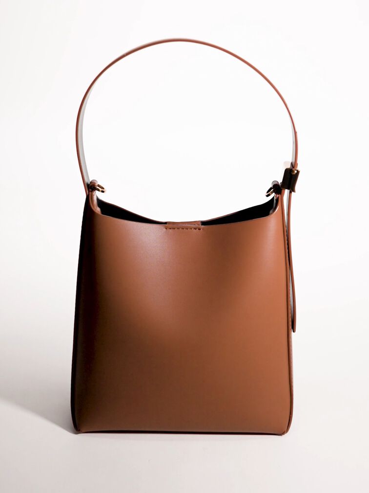 Túi xách hình thang Edna chocolate - CHARLES & KEITH VN