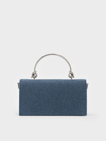 Ví dáng dài chữ nhật Denim Sculptural-Handle xanh denim - CHARLES ...