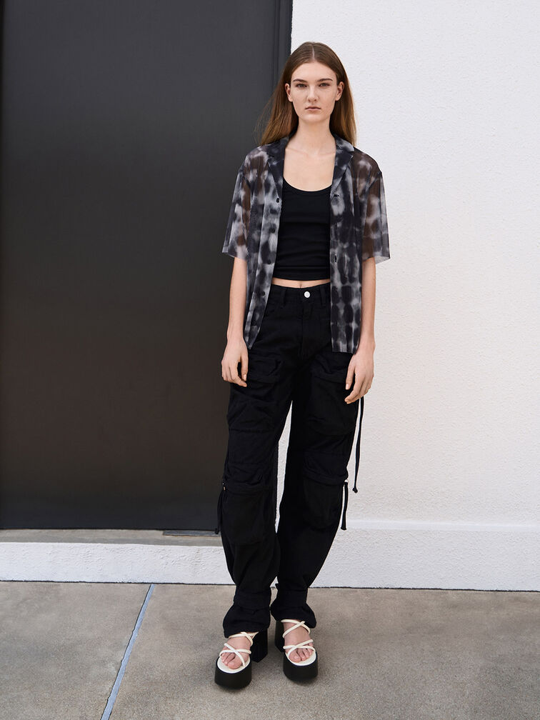 Cream Strappy Crossover Platform Mules - Cream - Sale - CHARLES & KEITH VN