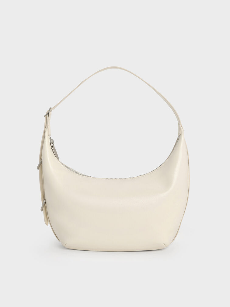 Cream Bryna Curved Hobo Bag - CHARLES & KEITH VN