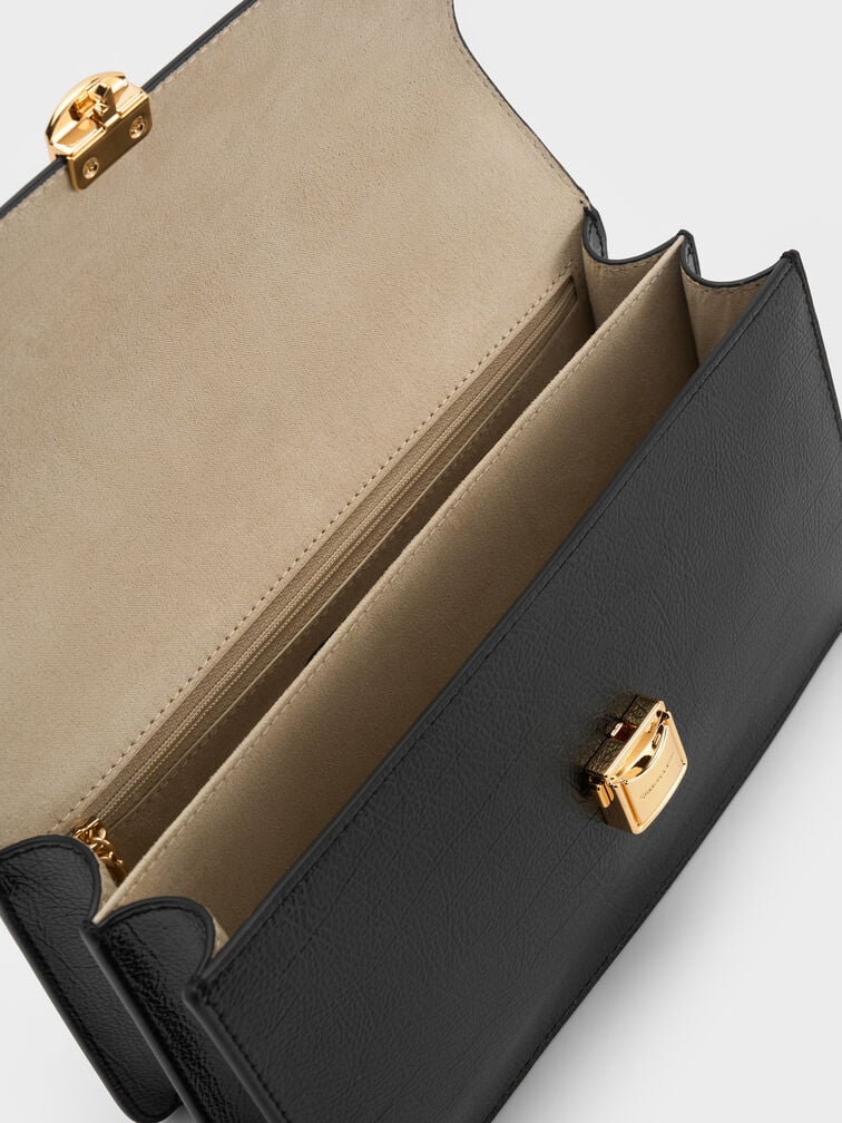 Black Acelynn Rope-Chain Shoulder Bag - Black - CHARLES & KEITH VN