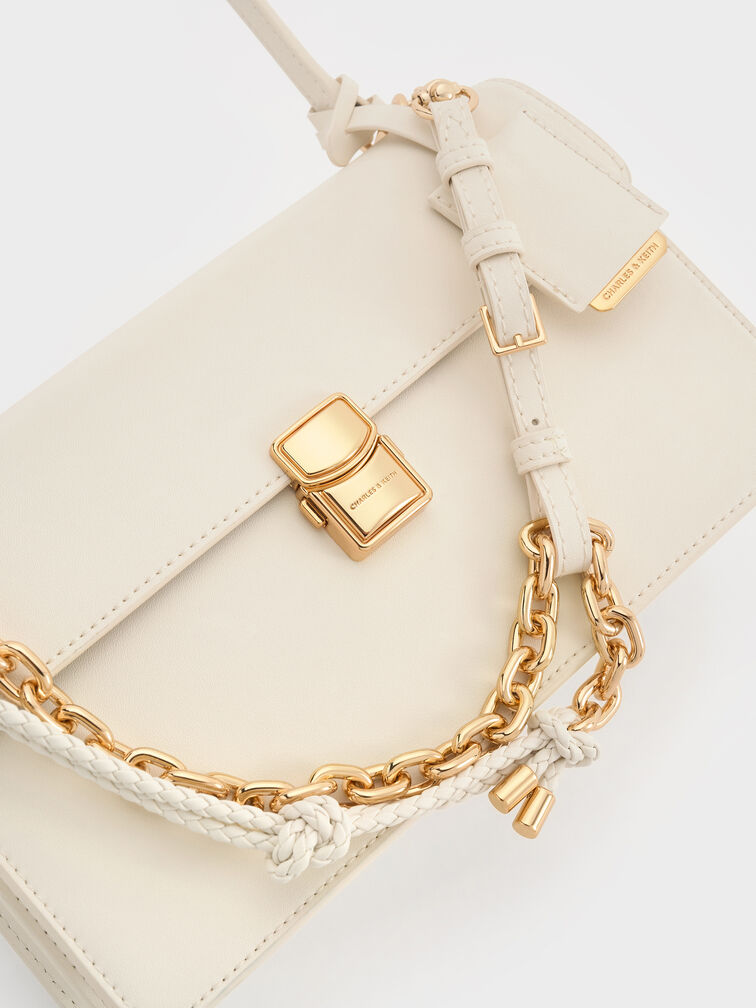 Cream Acelynn Rope-Chain Shoulder Bag - Cream - CHARLES & KEITH VN