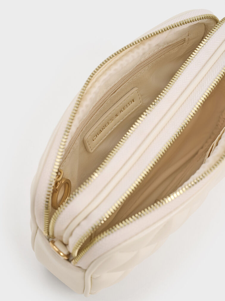 Túi đeo chéo Mini Apfra Quilted kem - CHARLES & KEITH VN