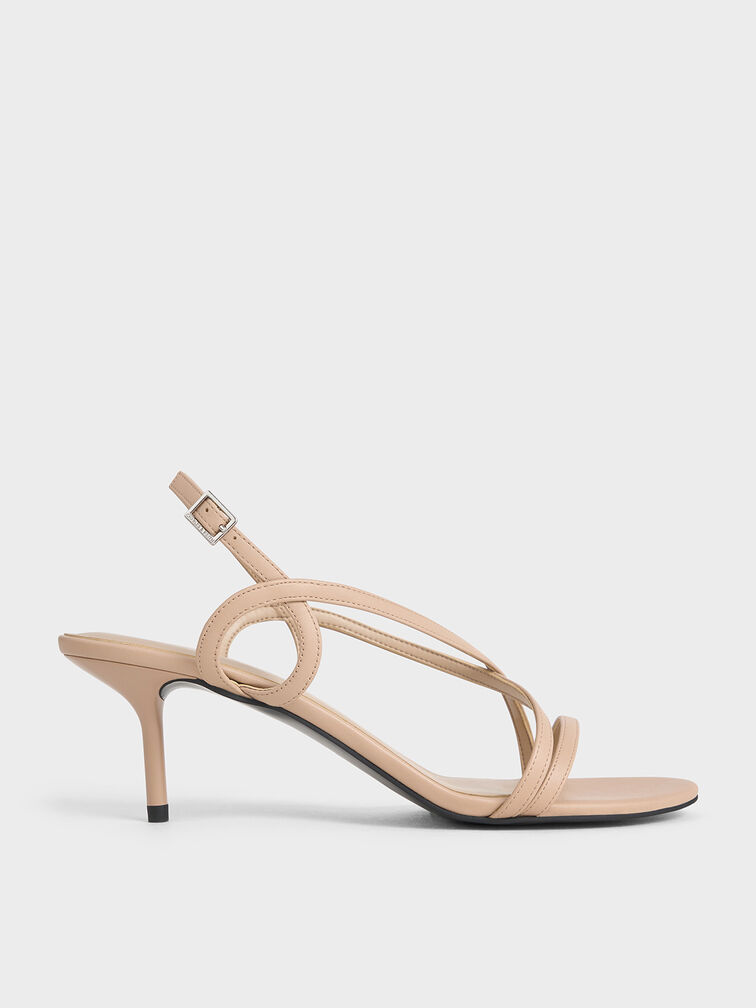 Giày sandals cao gót Strappy Stiletto-Heel nude - CHARLES & KEITH VN