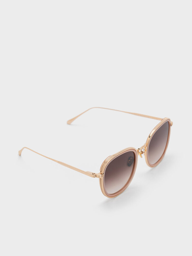 Kính mát gọng cánh bướm Axetat hồng - Hồng - Giảm giá - CHARLES & KEITH VN