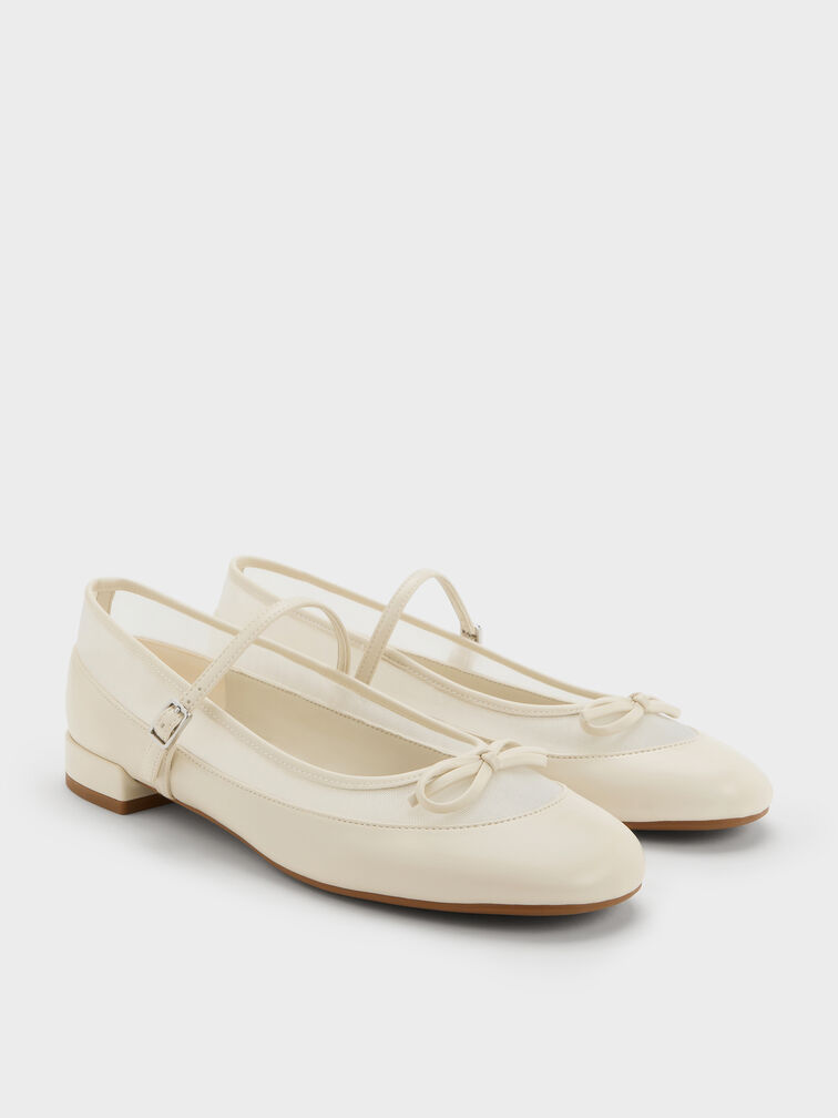 Chalk Mulligan Mesh Mary Janes - Chalk - Shoes - CHARLES & KEITH VN