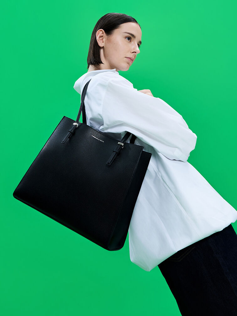 Noir Sansa Tote Bag - CHARLES & KEITH VN