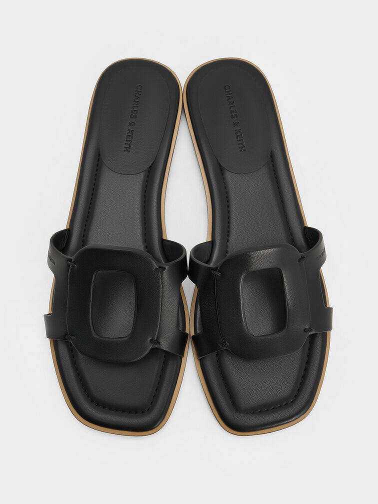 Black Easley Cut-Out Slide Sandals - CHARLES & KEITH VN