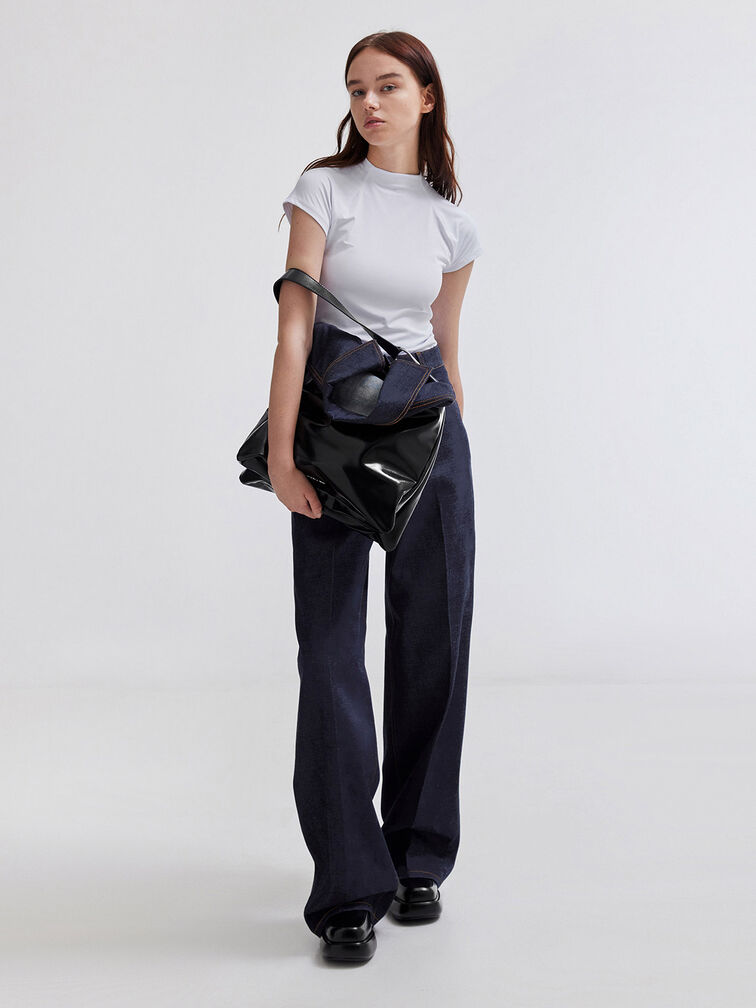 Túi đeo vai Lumen Slouchy đen noir - CHARLES & KEITH VN