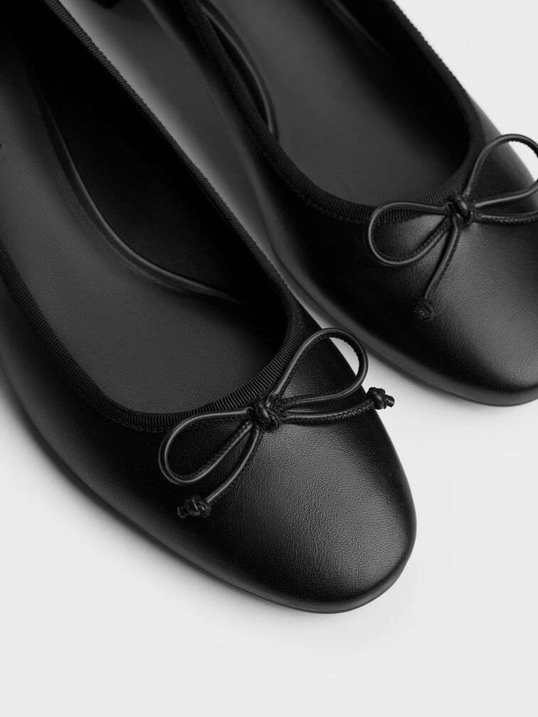 Black Bow Ballet Pumps - Black - CHARLES & KEITH VN