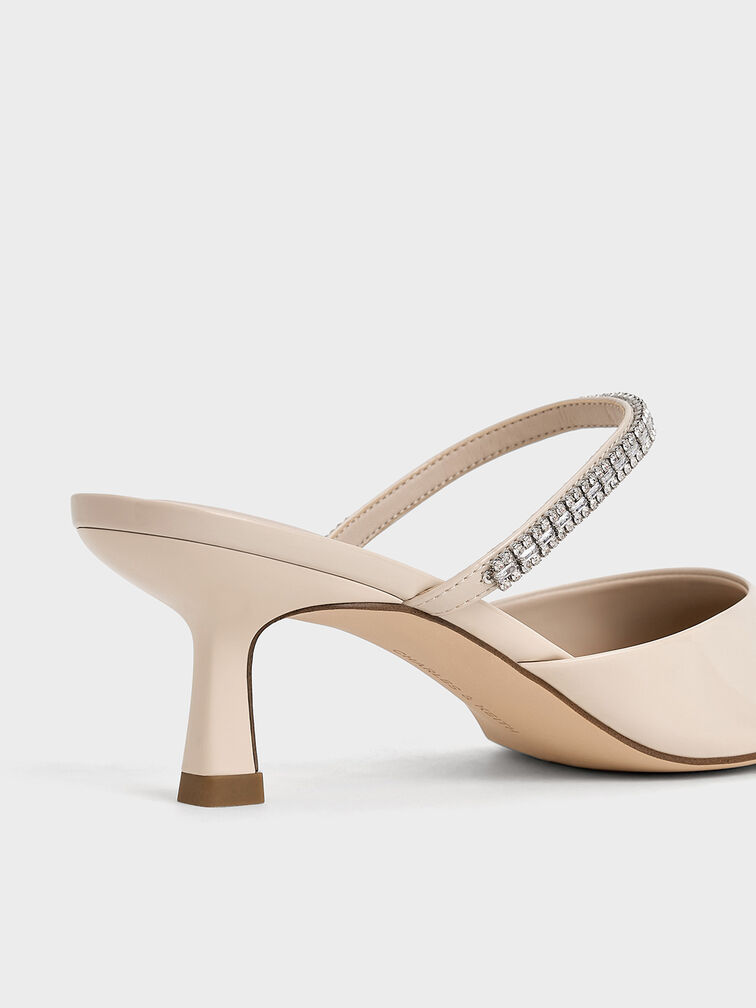 Giày mules cao gót mũi nhọn Ambrosia kem - CHARLES & KEITH VN