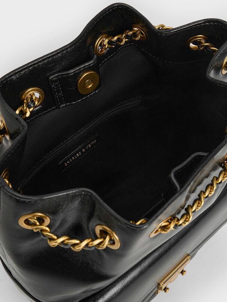 Balo Donna Crinkle-Effect đen - CHARLES & KEITH VN