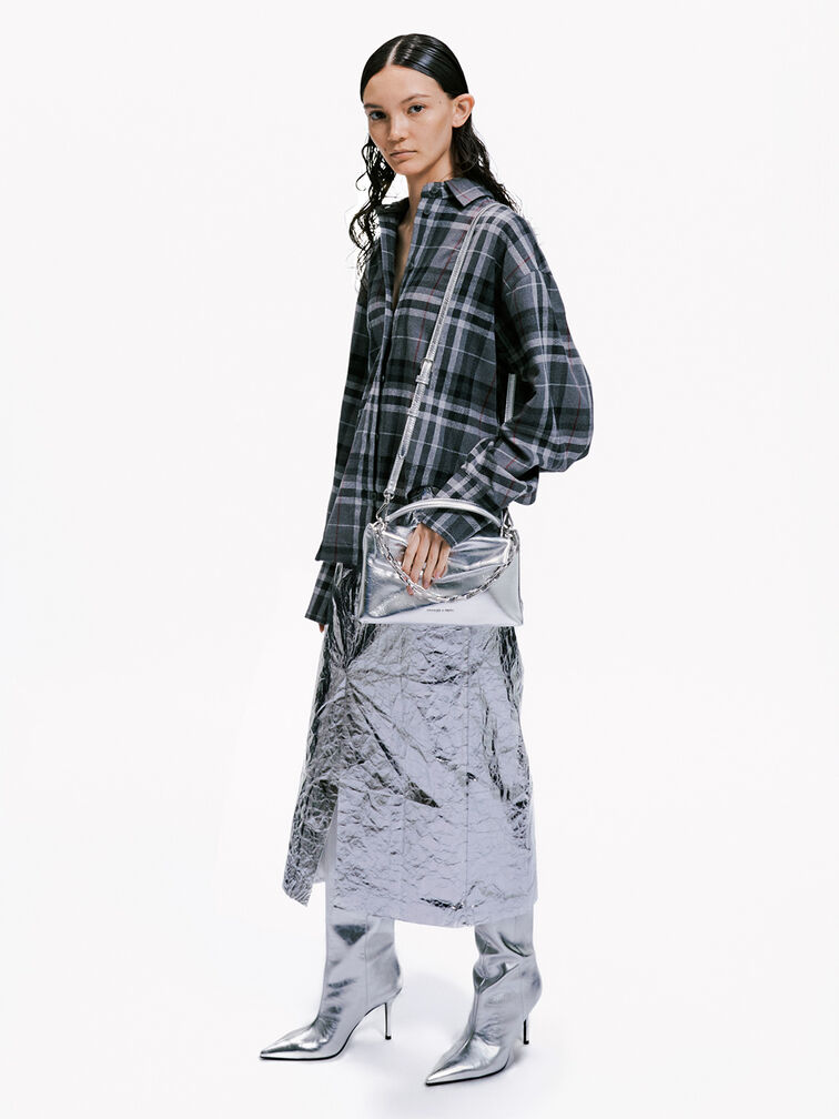 Túi xách hình thang Andromeda Chunky-Chain Top bạc - Bạc - Giảm giá ...