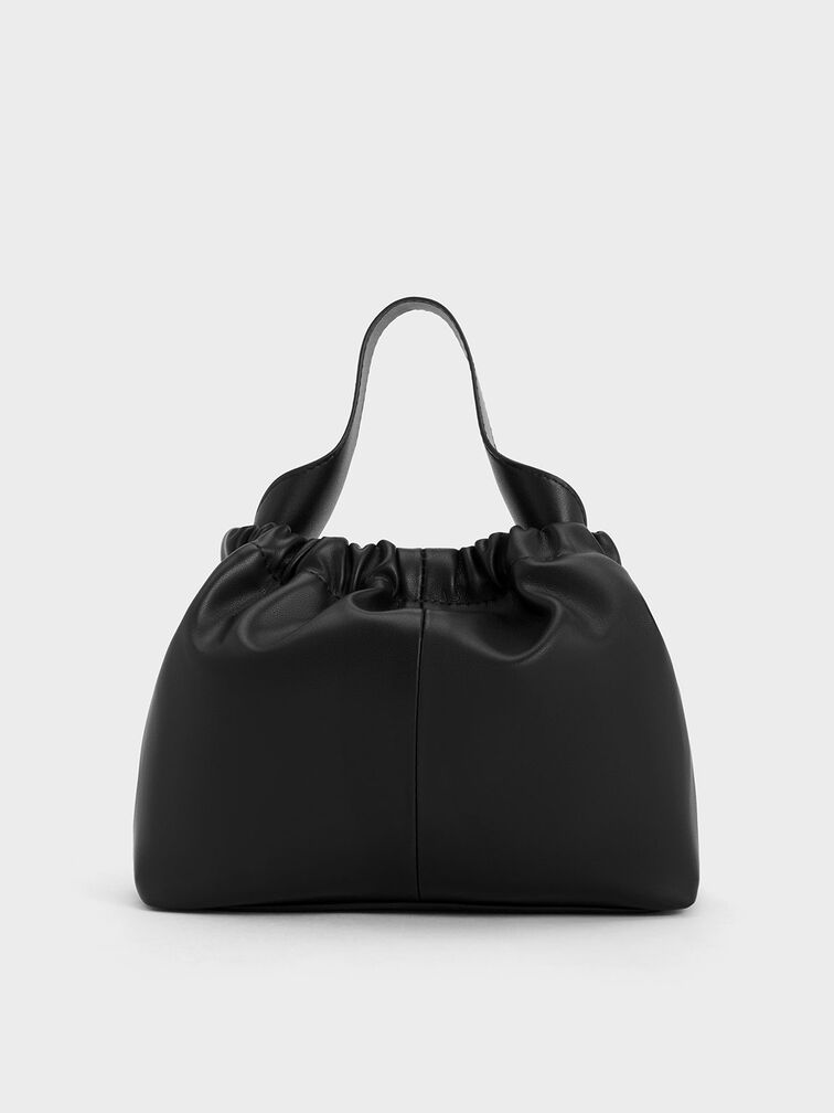 Túi xách Ally Ruched Slouchy đen (Noir) | Túi - CHARLES & KEITH VN