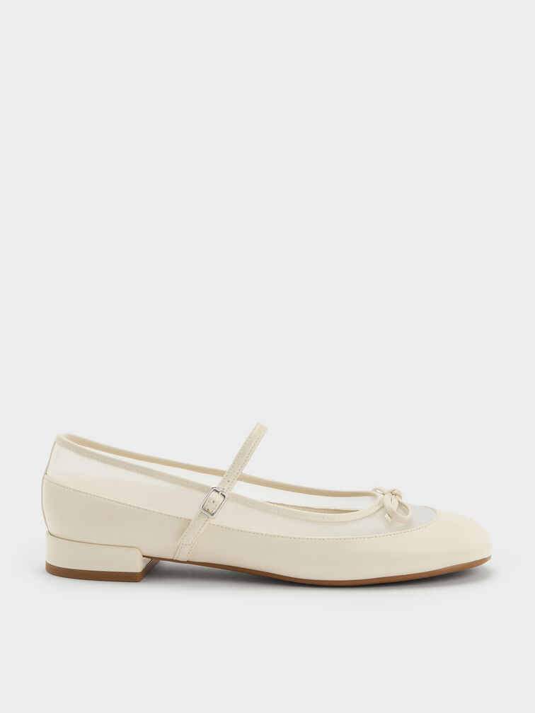 Chalk Mulligan Mesh Mary Janes - Chalk - Shoes - CHARLES & KEITH VN