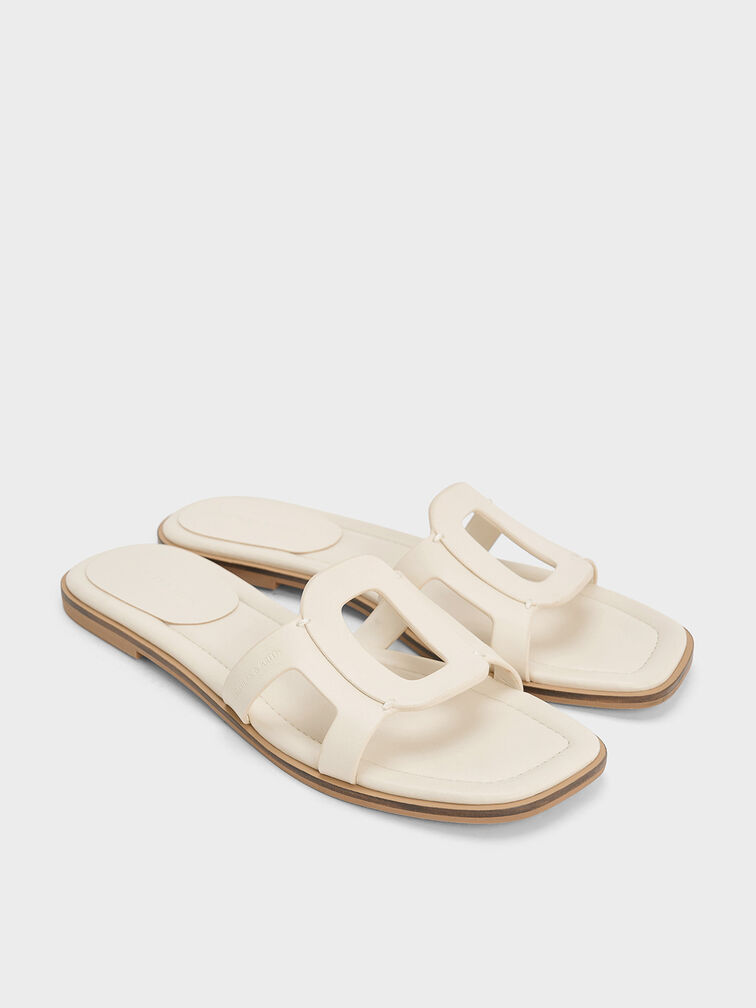 Dép quai ngang Cut-Out phấn - CHARLES & KEITH VN