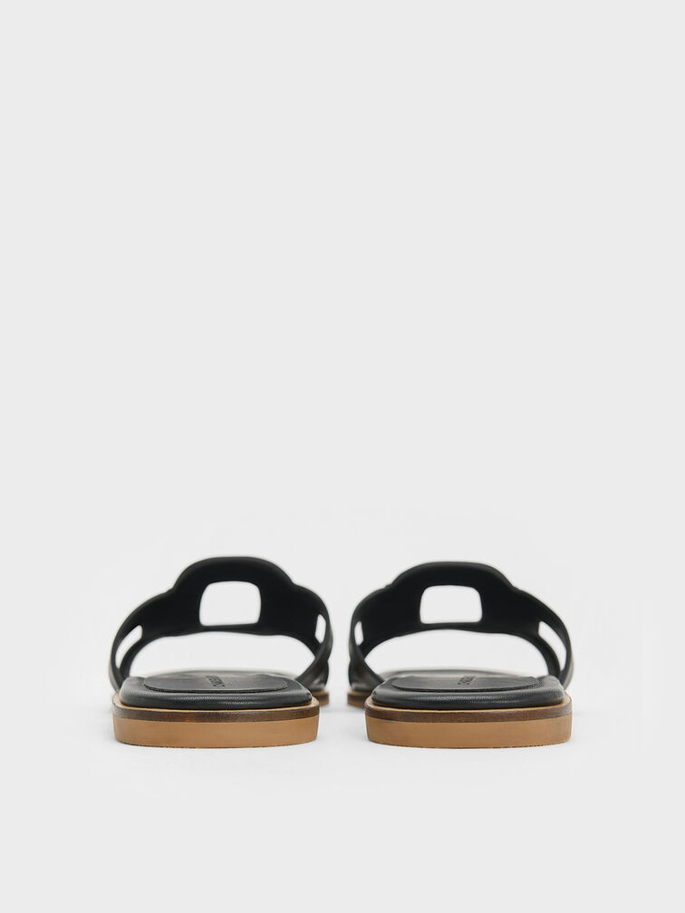 Black Easley Cut-Out Slide Sandals - CHARLES & KEITH VN