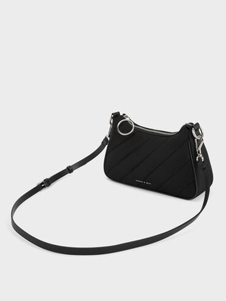 Túi đeo chéo hình thang Philomena Nylon Puffy noir - CHARLES & KEITH VN
