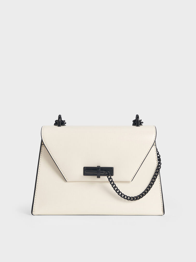 Cream Samantha Envelope Chain-Handle Bag - CHARLES & KEITH VN