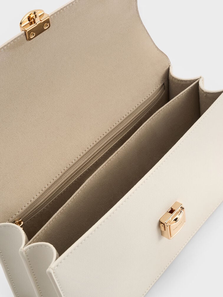 Cream Acelynn Rope-Chain Shoulder Bag - Cream - CHARLES & KEITH VN