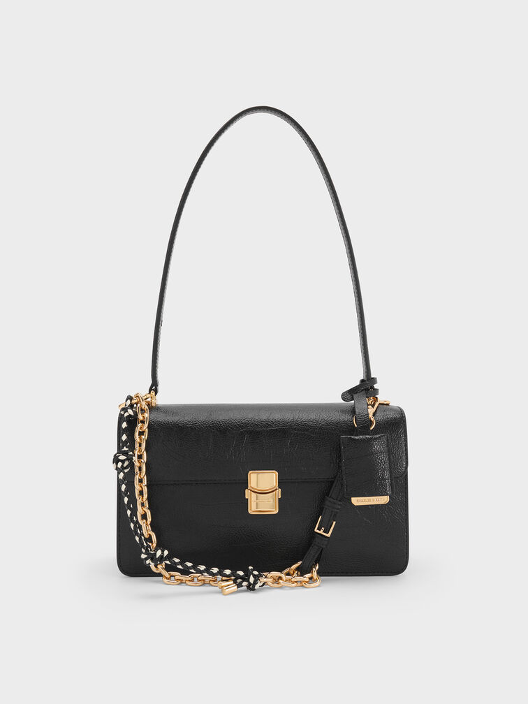 Black Acelynn Rope-Chain Shoulder Bag - Black - CHARLES & KEITH VN
