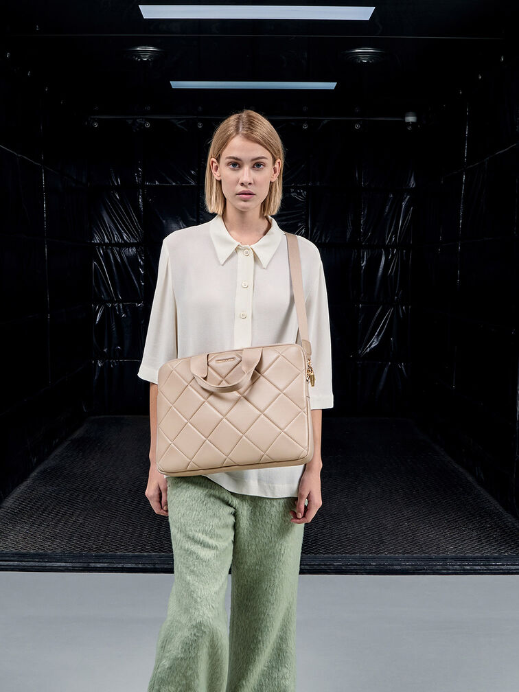 Túi đựng laptop Aubrielle - Nâu xám - CHARLES & KEITH VN