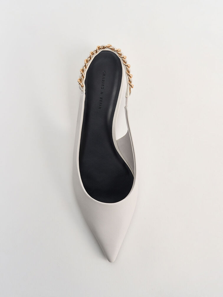 Giày cao gót mũi nhọn Braided-Chain - Trắng - CHARLES & KEITH VN