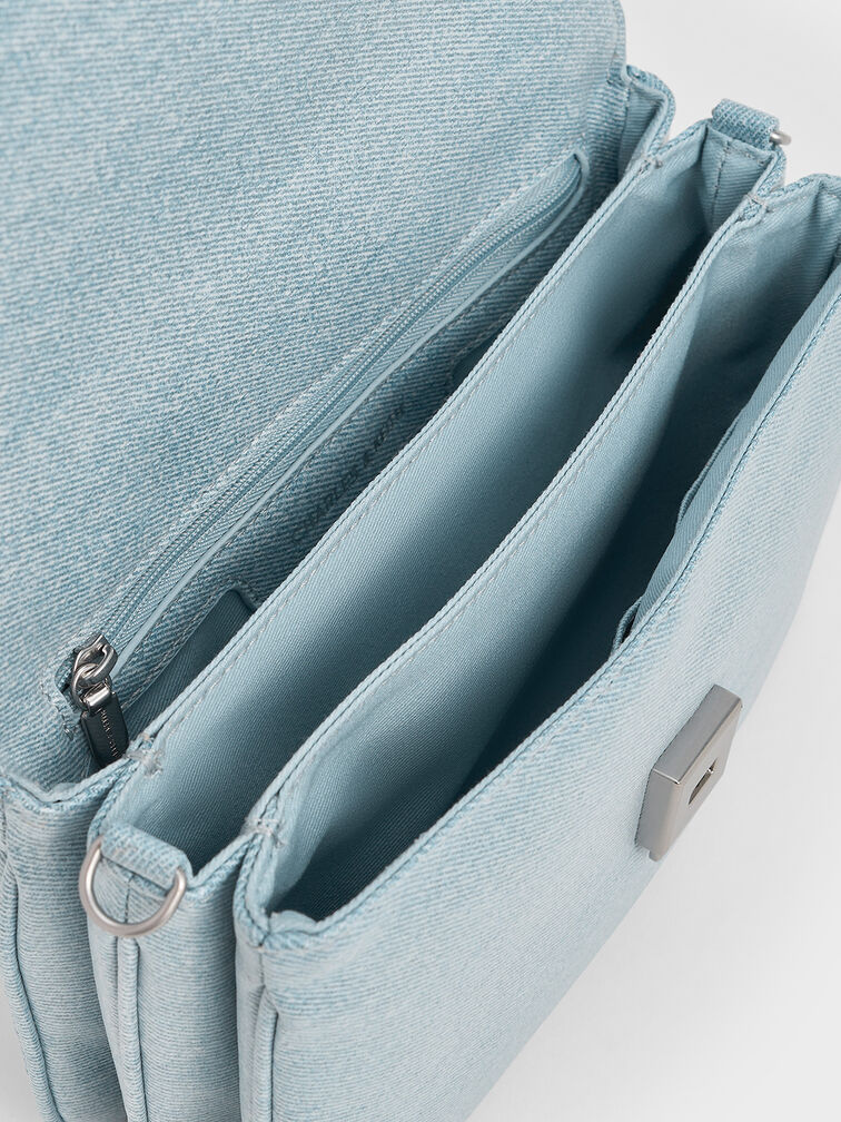 Túi đeo vai chữ nhật Caia Denim Front Flap xanh denim - Xanh denim ...