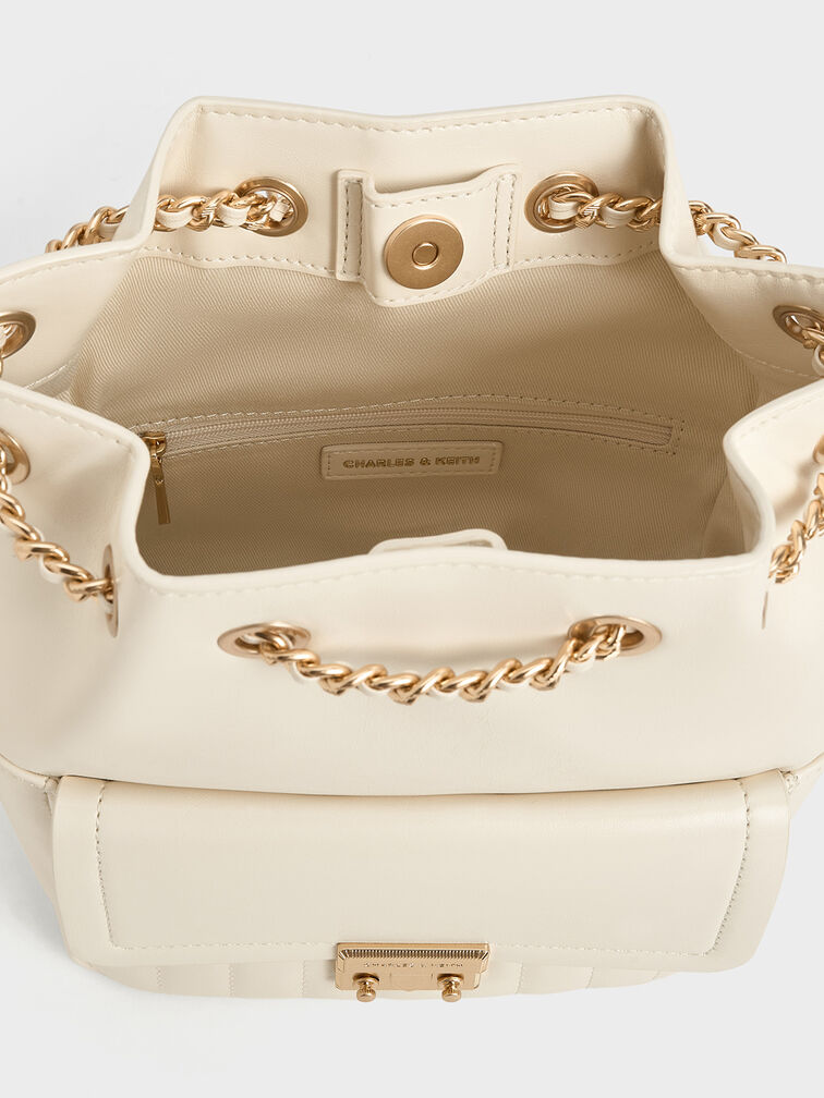 Cream Donna Crinkle-Effect Backpack - CHARLES & KEITH VN