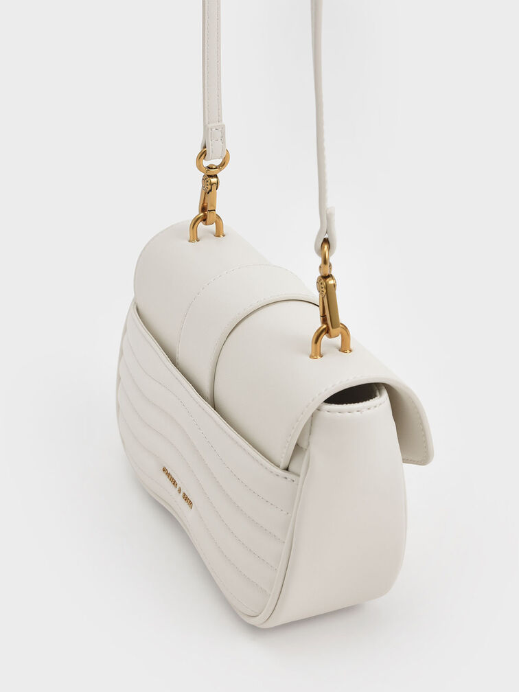 Aubrielle Panelled Crossbody Bag - Cream - CHARLES & KEITH VN