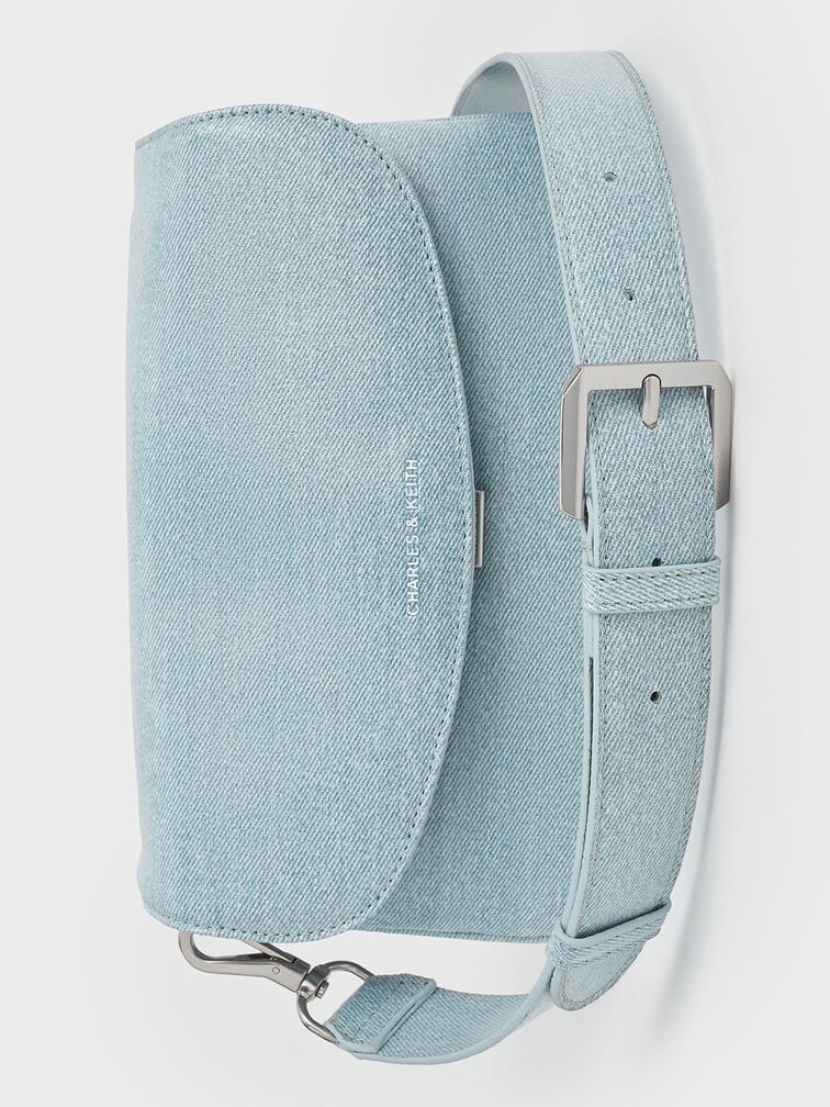 Túi đeo vai chữ nhật Caia Denim Front Flap xanh denim - Xanh denim ...