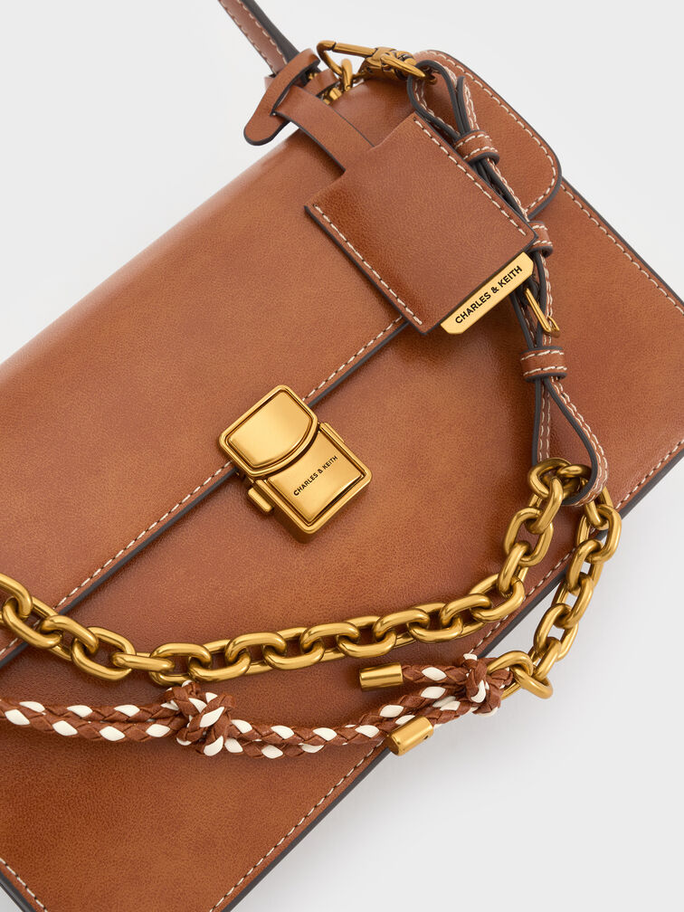Distressed Tan Acelynn Rope-Chain Shoulder Bag - Distressed Tan ...