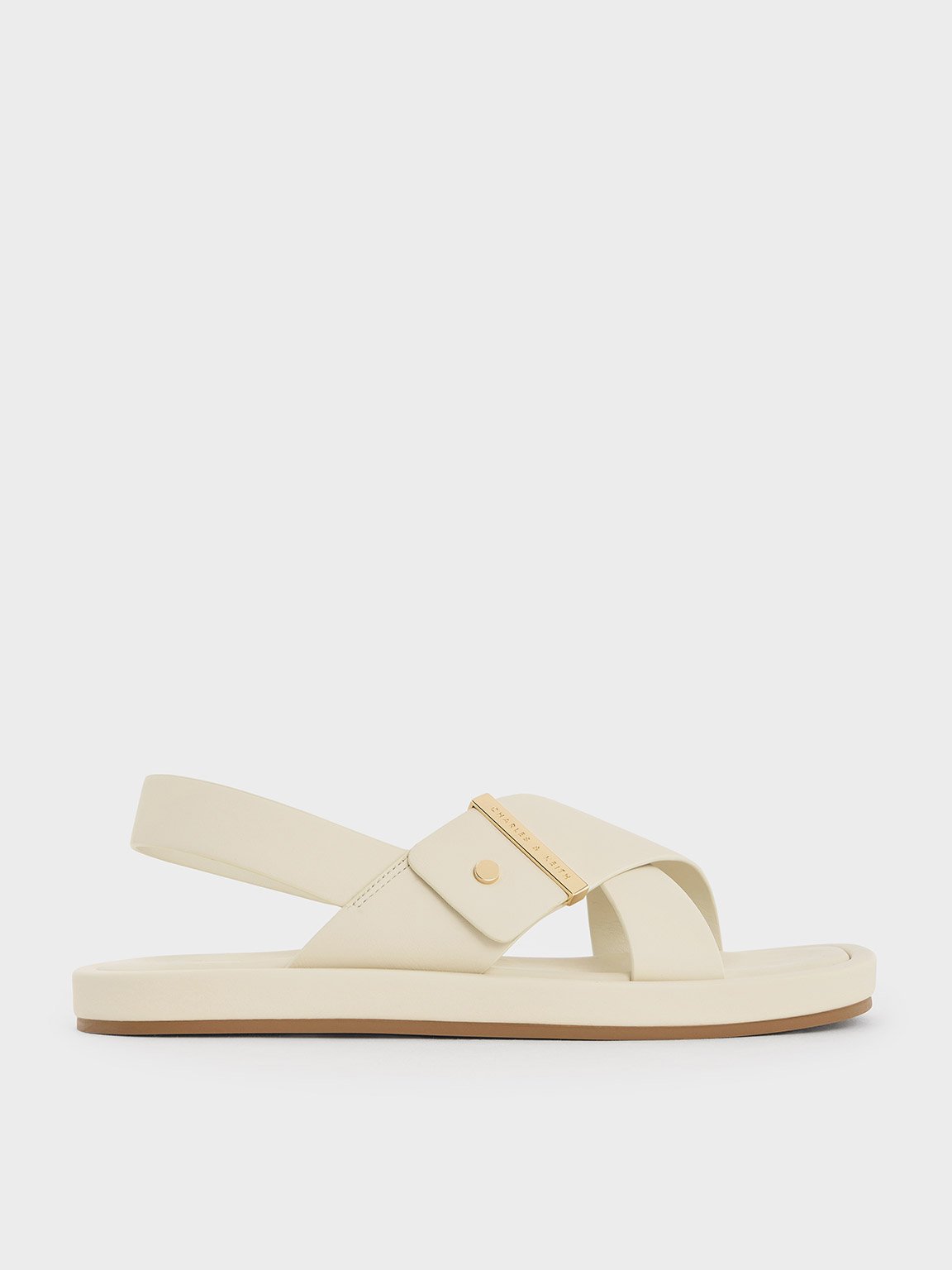 Chalk Audra Crossover Back Strap Sandals - Chalk - Shoes - CHARLES ...