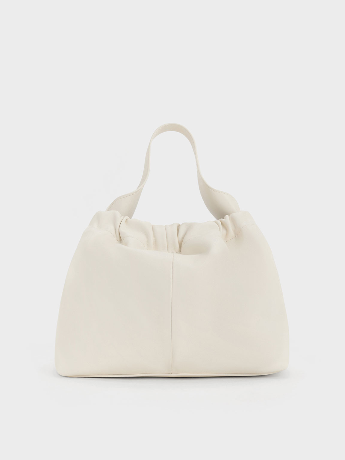 Cream Ally Ruched Slouchy Chain-Handle Bag - CHARLES & KEITH VN