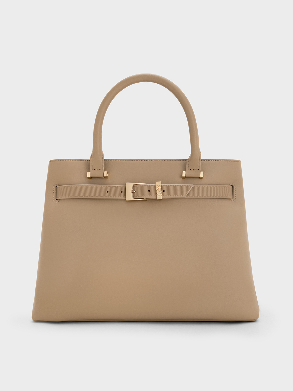 Túi tote phom hình thang Voyager Leather Belted Trapeze nâu xám - Nâu ...