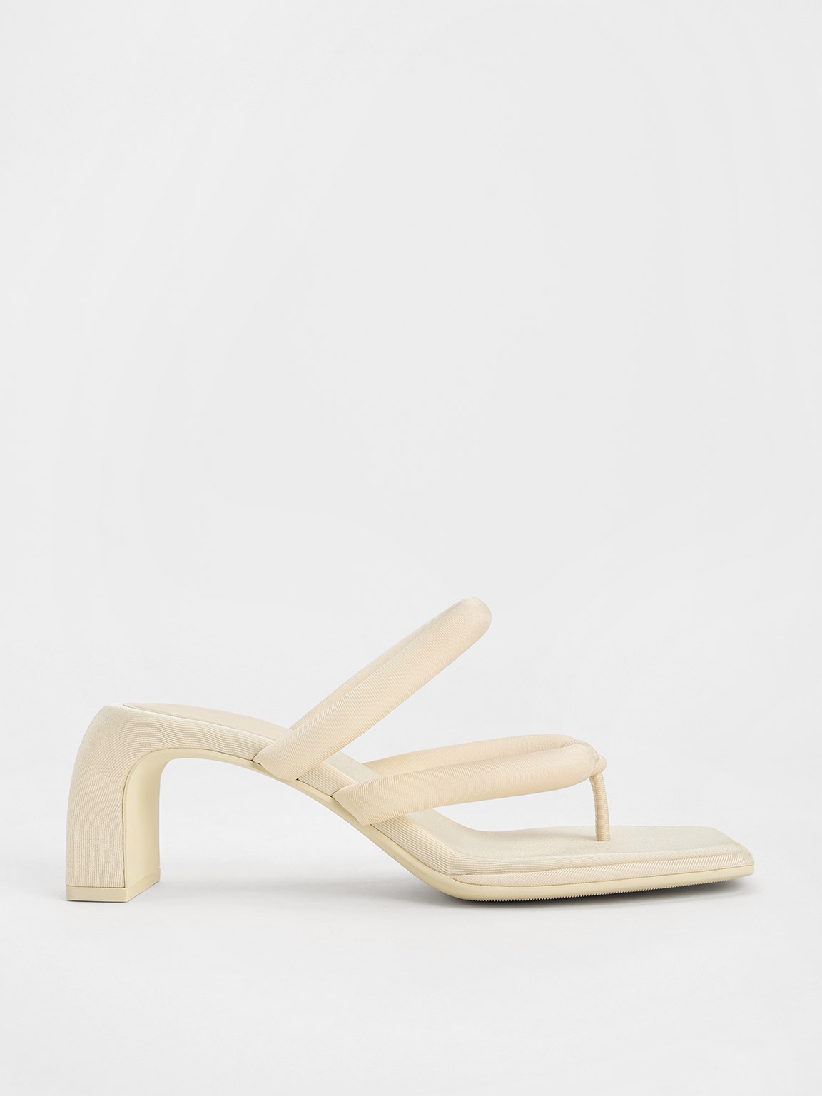 Chalk Toni Puffy-Strap Thong Sandals - Chalk - CHARLES & KEITH VN