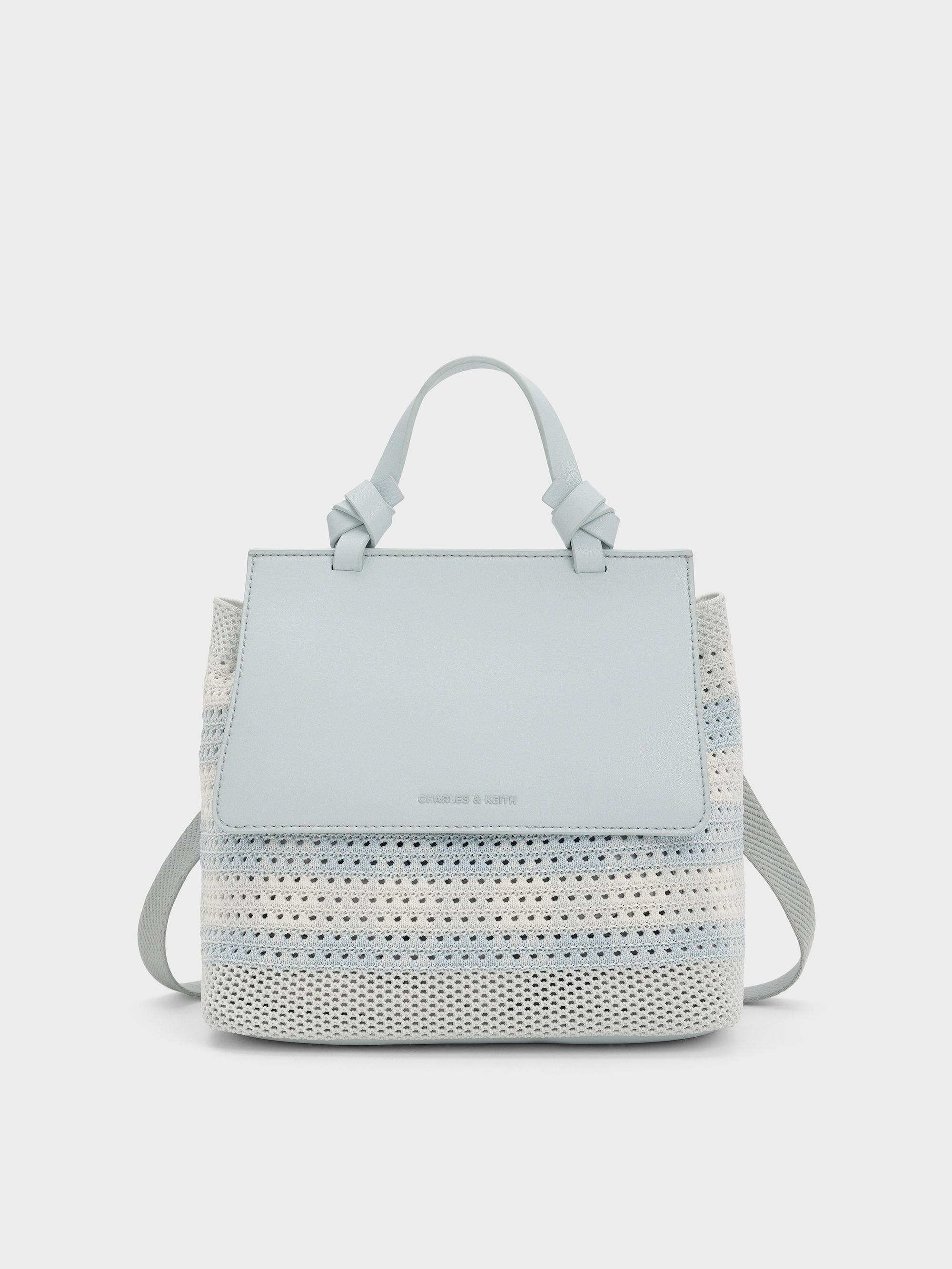 Balo phom vuông nắp gập Ida Knitted Checkered - Sea Salt Blue - CHARLES ...