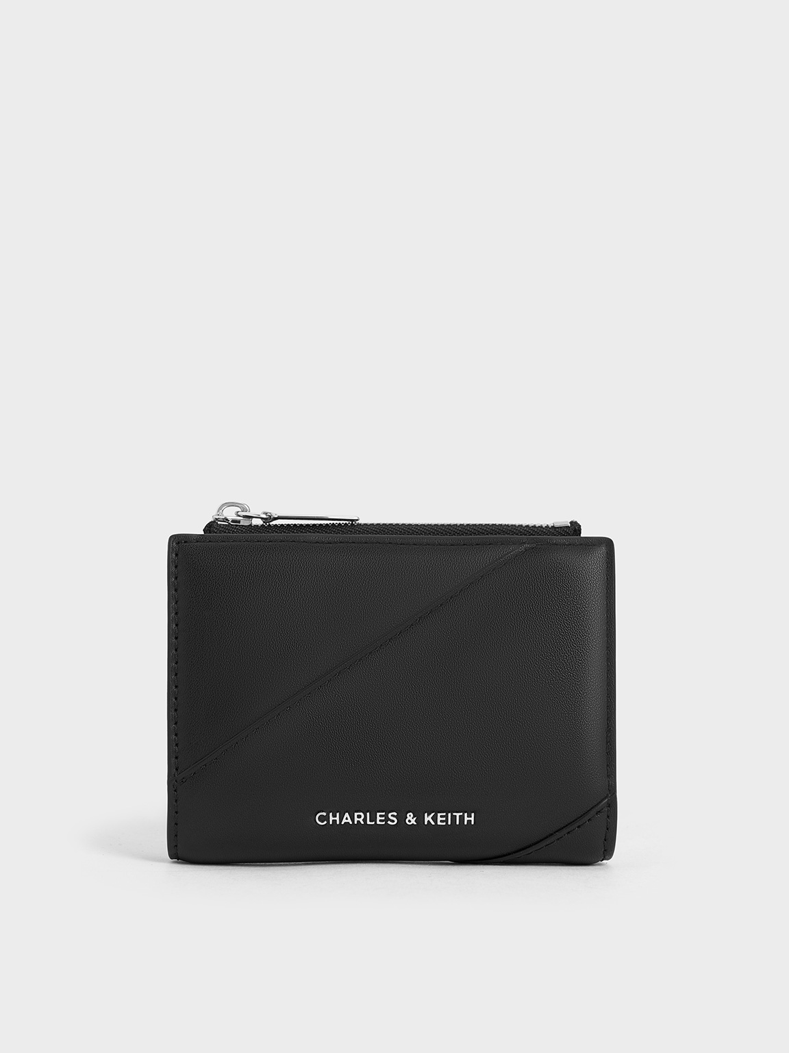 Ví ngắn chữ nhật Trin Stitch-Trim đen noir - CHARLES & KEITH VN