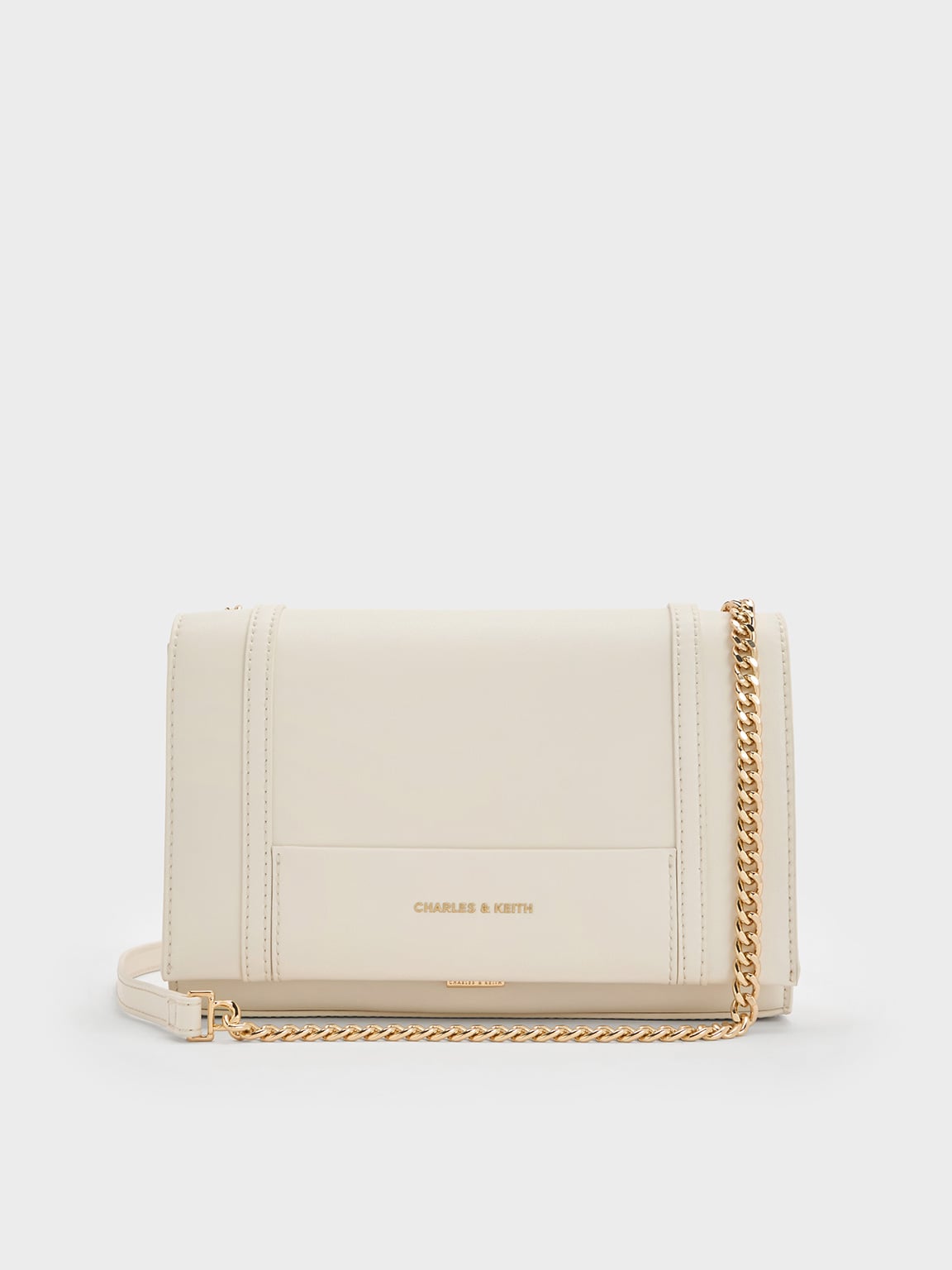 Túi đeo vai Shalia Chain-Strap - Kem - CHARLES & KEITH VN
