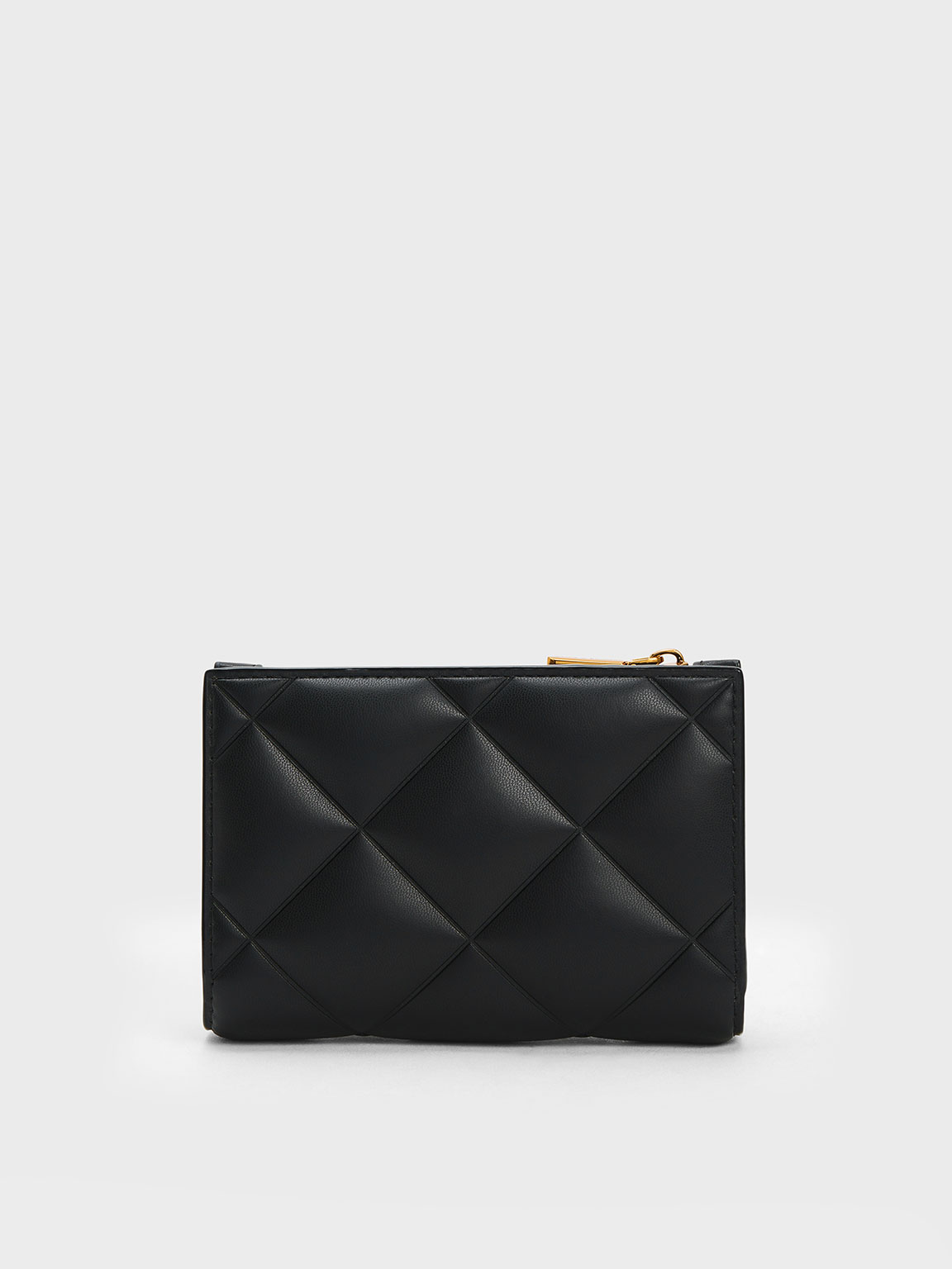 Black Gemma Quilted Card Holder - CHARLES & KEITH VN