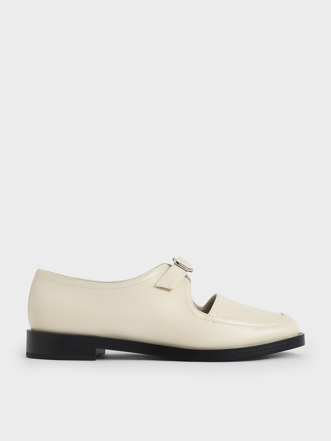 Chalk Buckled Cut-Out Mary Janes - CHARLES & KEITH VN