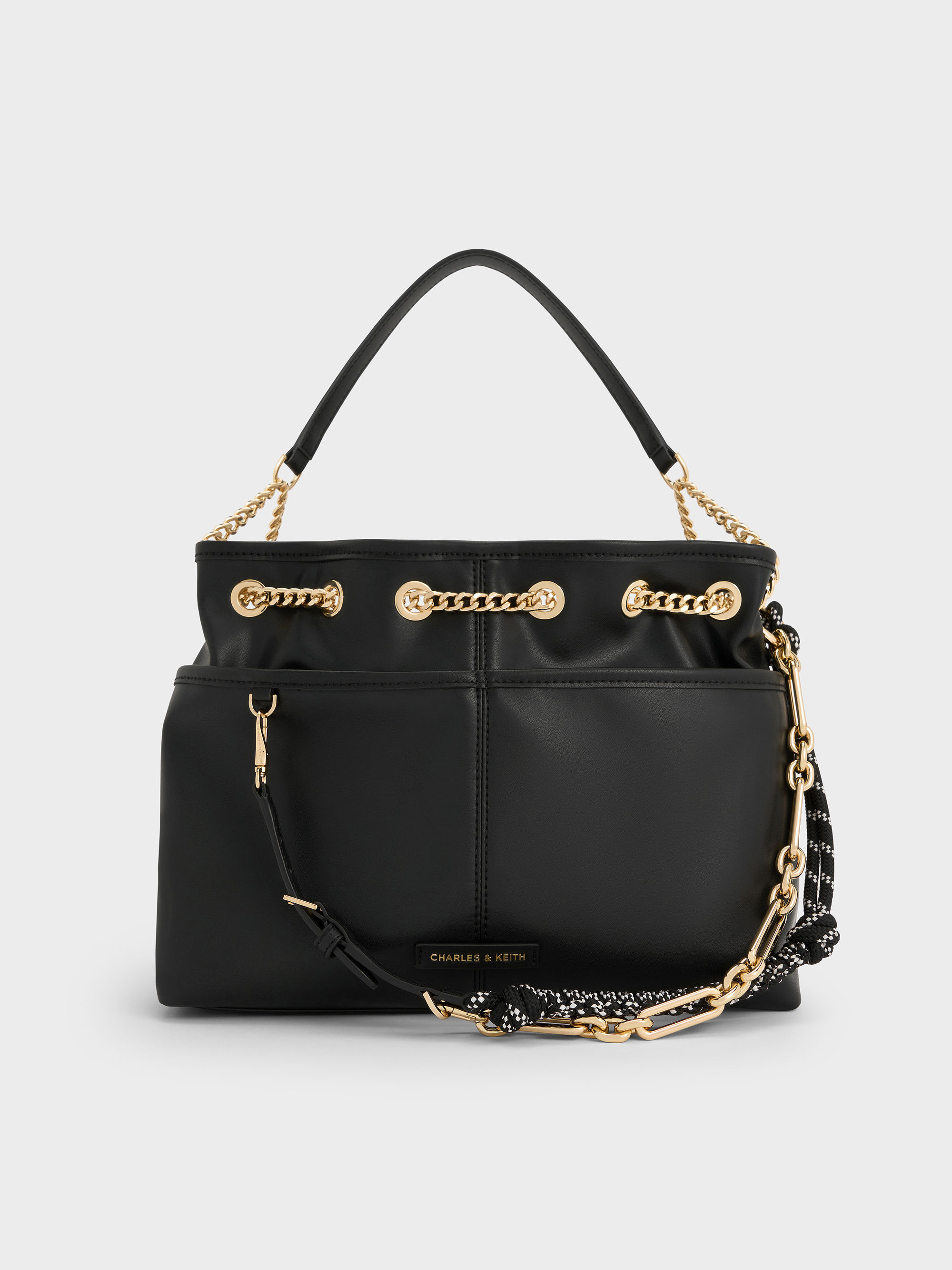 Túi tote Addison Knotted-Rope đen - Đen - Túi - CHARLES & KEITH VN